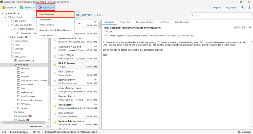 Efficient Way to Extract Email Addresses from OST File - Corbett Blog